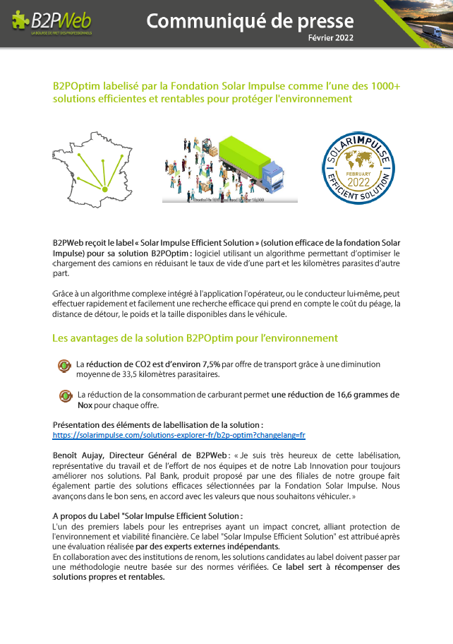 Espace Presse - B2P Connect